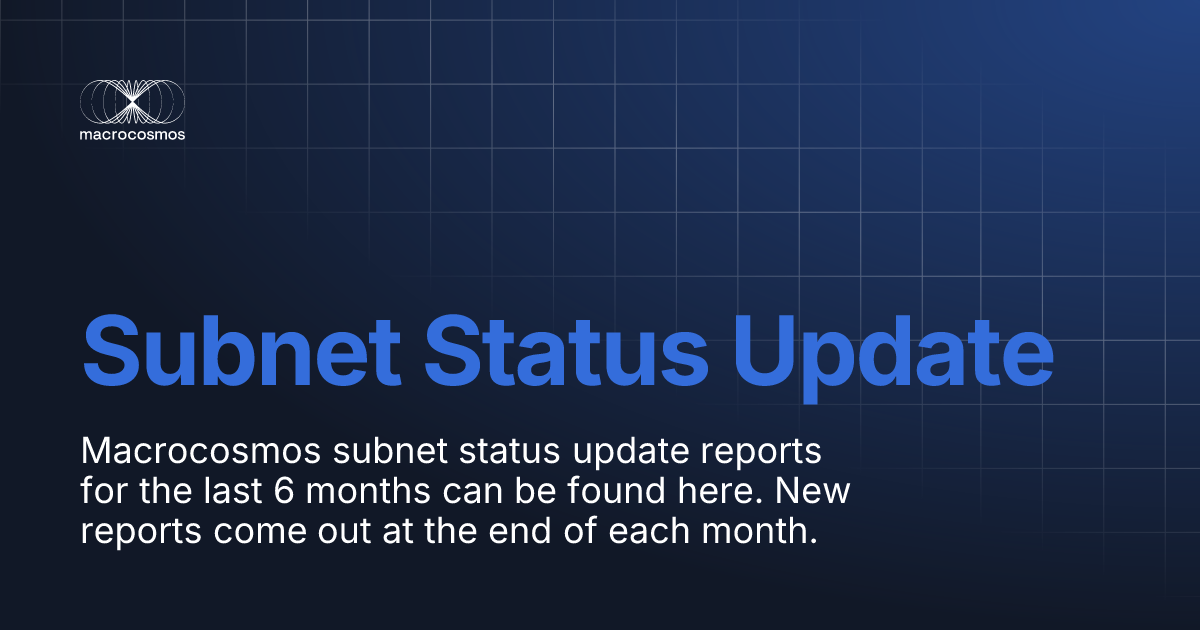 Subnet Status Update | Macrocosmos Developer Guide