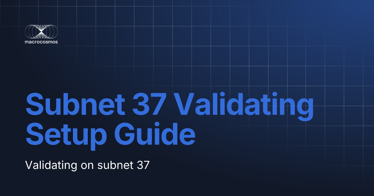Subnet 37 Validating Setup Guide | Macrocosmos Developer Guide